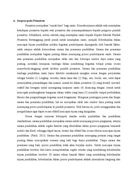 Sarpras Pada Pesantren Pdf