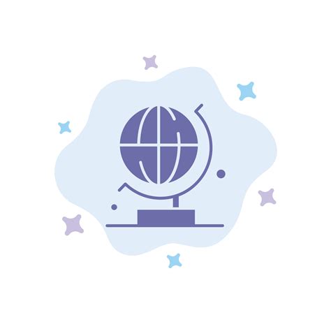 World Globe Science Blue Icon On Abstract Cloud Background 17997582