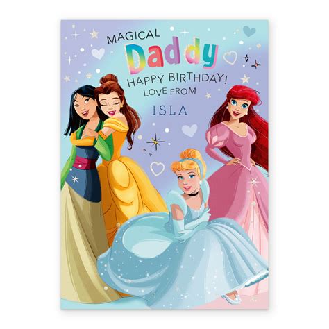 Personalised Disney Princess Birthday Card For Daddy Hallmark Uk