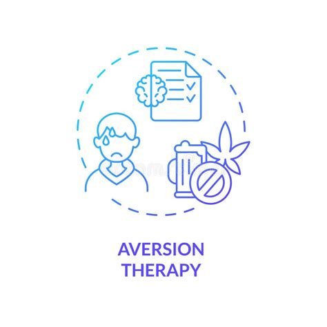 2d Aversion Therapy Gradient Line Icon Concept Stock Vector