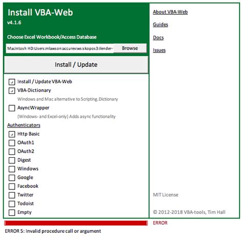 Unable To Run Installer On MAC Issue VBA Tools VBA Web GitHub