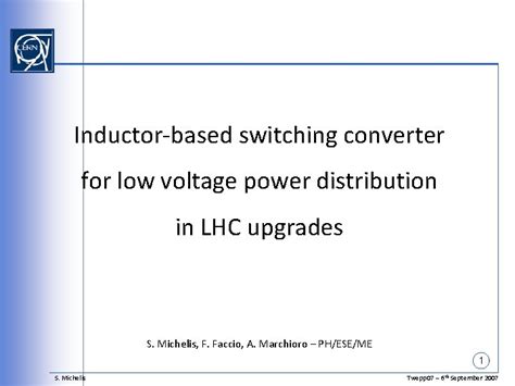 Inductorbased Switching Converter For Low Voltage Power Distribution