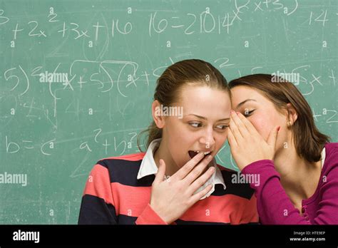 Two Female Babes Sharing A Secret Stock Photo Alamy