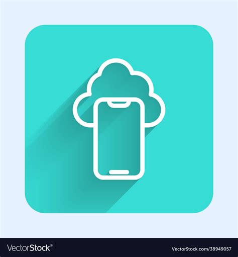 White Line Cloud Technology Data Transfer Vector Image