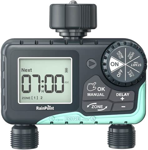Rainpoint Water Timer For Garden Hose 2 Zone Sprinkler Timer With Rain Delay