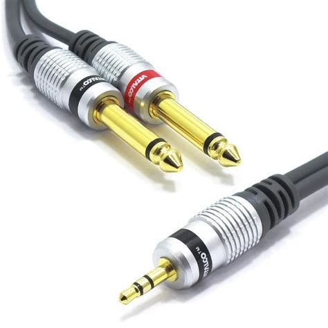 Câble Jack 35mm Vers 2x 635mm Mono 5m Audio Mini 35 Stereo Trs