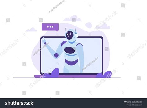 Chatbot Concept Man Talking Robot Customer Stock Vector Royalty Free