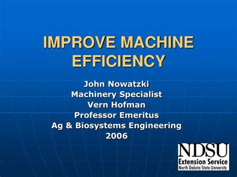 Ppt Improve Machine Efficiency Powerpoint Presentation Free Download