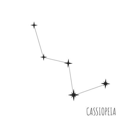 Cassiopeia Constellation Drawing Cassiopeia Constellation With Bright