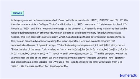 Solved A Explain The Enum Data Type With An Example Program B What