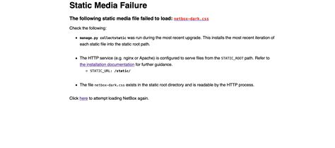 Static Files Issue Issue Netbox Community Netbox GitHub
