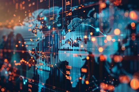 global data visualization with charts and map premium ai generated image