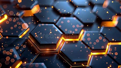Futuristic Hexagonal Patterns Featuring Glowing Elements That Captivate The Senses Stock Footage