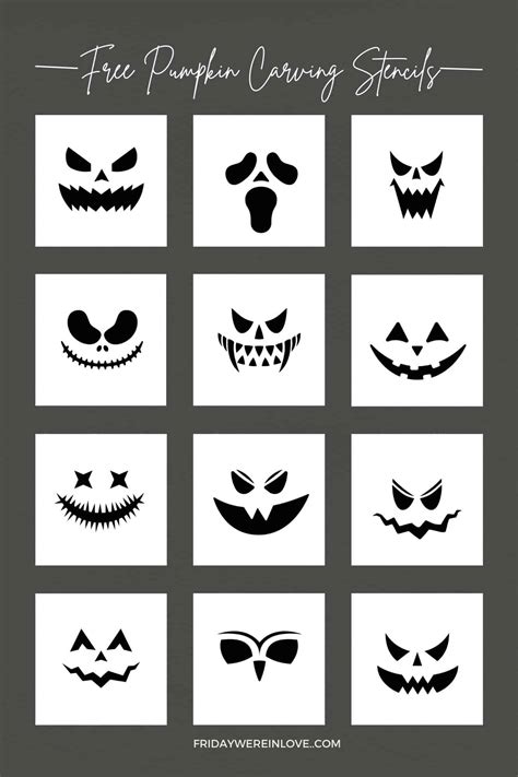 Scary Pumpkin Stencils Free Printable Friday Were In Love