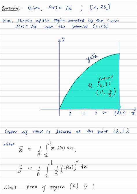 [solved] Find The Centroid Of The Region Lying Underneath The Graph 1 Course Hero
