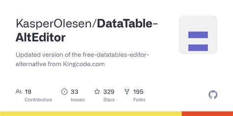 Github Kasperolesendatatable Alteditor Updated Version Of The Free