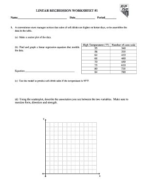 Linear Regression Worksheet 1 Answer Key Fill Online Printable Fillable Blank PdfFiller