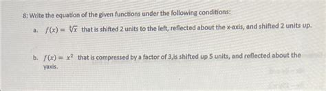 solved 8 write the equation of the given functions under