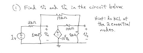 Solved Find V0, Vn in the circuit below. Hint: do KCl at | Chegg.com