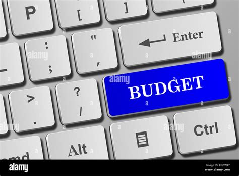 Budget Button On Modern Keyboard Close Up View On Conceptual Keyboard