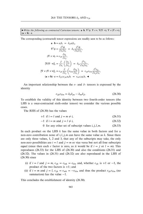 THE Tensors THE TENSORS δij AND ǫijk Write the following as contracted Cartesian tensors a