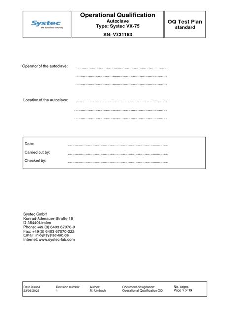 Operational Qualification Standard Pdf