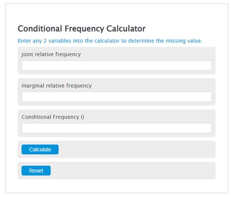 Conditional Frequency Calculator Calculator Academy