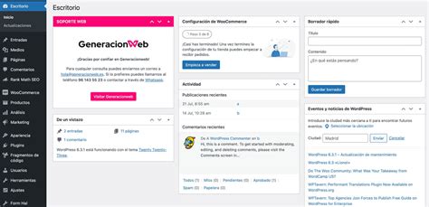 añadir un widget personalizado en el dashboard de wordpress diseño