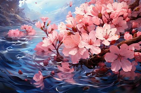 Cherry Tree Twig Stock Illustration Illustration Of Blossom 290865021