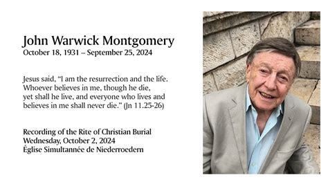 Funeral Service For John Warwick Montgomery Youtube