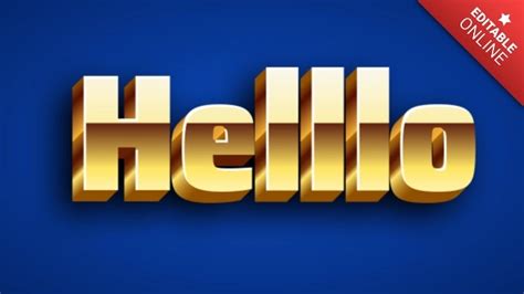 Helllo Golden 3d Text Effect Generator