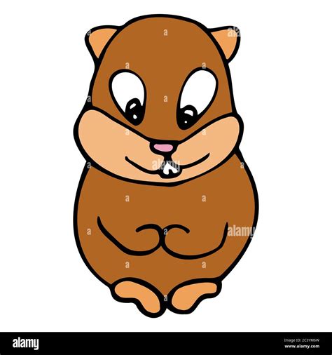 Hand Drawn Colorful Gopher Cartoon Color Gopher Outline Doodle Style