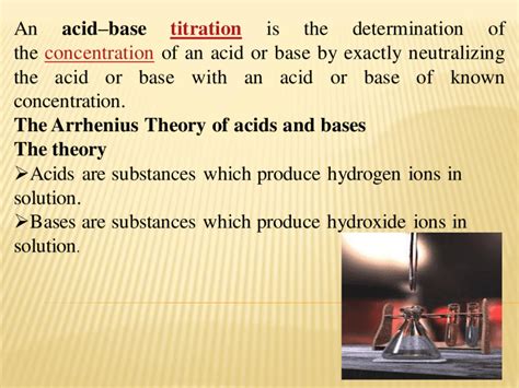 Acid Base Titration Theories