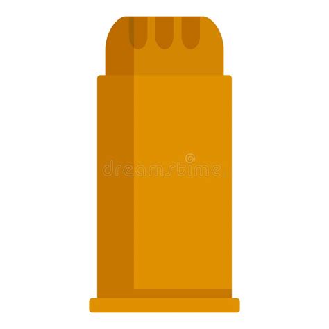 Bullet Shell Icon Flat Style Stock Vector Illustration Of Rifle