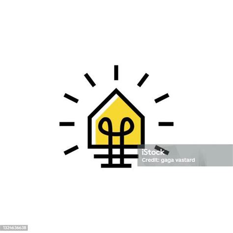 집 홈 전구 램프 아이디어 스마트 생각 벡터 아이콘 일러스트 로고에 대한 스톡 벡터 아트 및 기타 이미지 로고 집 뇌