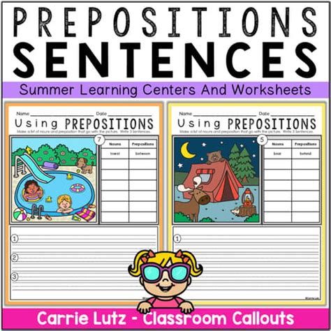Summer Spot The Difference Writing Activities Predicting And Prepositions