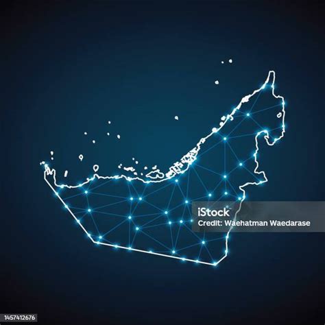 다각형 와이어 프레임 낮은 폴리 메쉬에서 아랍 에미리트의지도 지도에 대한 스톡 벡터 아트 및 기타 이미지 지도 0명 3차원 형태 Istock