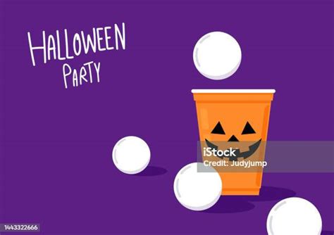 플라스틱 컵에 할로윈 얼굴입니다 파티 컵이 격리되었습니다 배경 벡터 삽화 할로윈 맥주 컵 벡터입니다 맥주 퐁 플라스틱 컵에 할로윈 얼굴입니다 건강관리와 의술에 대한 스톡