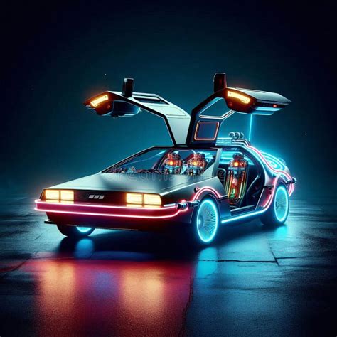 Delorean Alpha 5 Back To The Future Generative Ai For Illustratio Stock