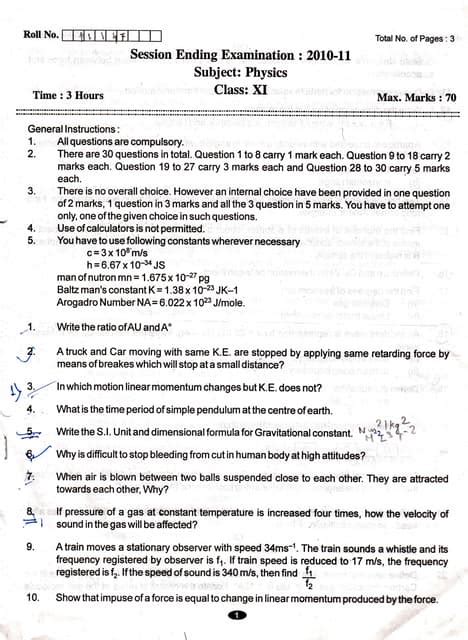 xi session ending exam 2010 11 pdf