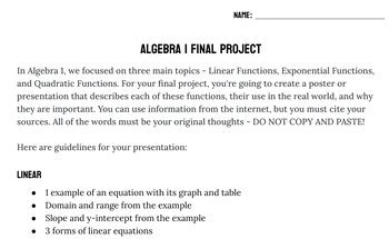 Compare Linear Exponential And Quadratic Functions Final Project