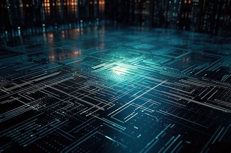 Premium Ai Image Abstract Futuristic Scifi Techno Information Matrix