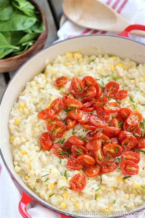 Corn Risotto With Roasted Tomatoes Celebrating Sweets