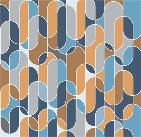 Trendy Oval Geometric Shape Seamless Pattern In Retro Style Vector Background 34205024 Vector