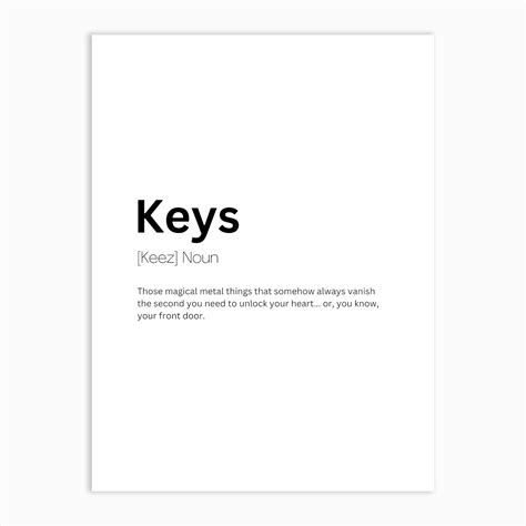 Keys Definition Meaning Art Print By Kaigozen Fy