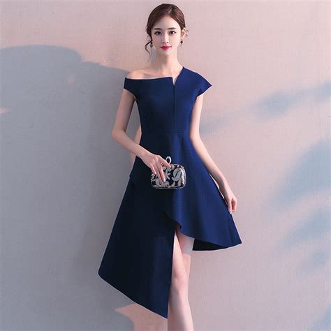 蘇珊家 宴會小禮服女 高貴簡單大方不規則設計 小個子中長款洋裝 白色婚宴小禮服 多色可選現貨速發 蝦皮購物