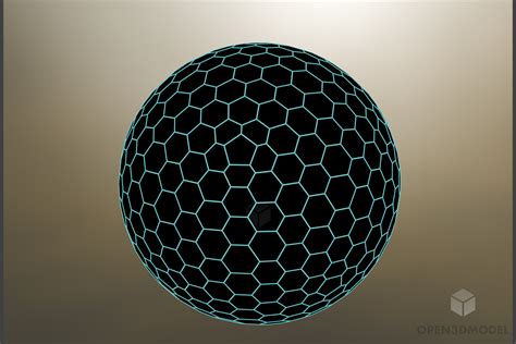 Hexagon Sphere Free 3d Model Blend C4d Fbx Obj Open3dmodel