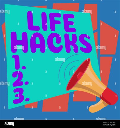 Writing Displaying Text Life Hacks Internet Concept Strategy Technique To Manage Daily