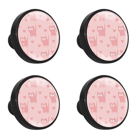 4 Pcs Pink Cats Knobs For Kitchen Cabinet Cupboard Dresser Bookcase