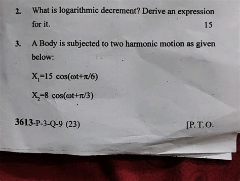2 What Is Logarithmic Decrement Derive An Studyx